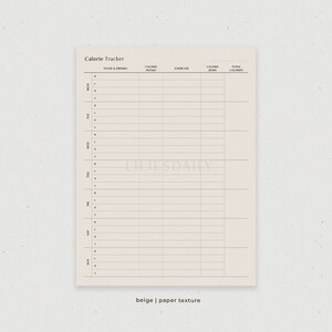 Calorie Tracker Printable, Digital Weekly Weight Loss Template, Fitness ...