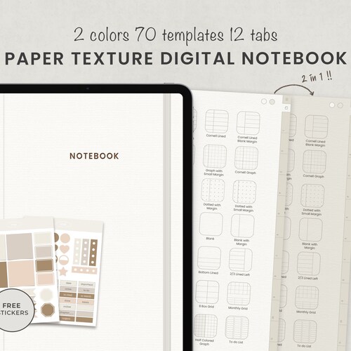 Student Digital Notebook for Goodnotes With Tabs Minimal Note - Etsy