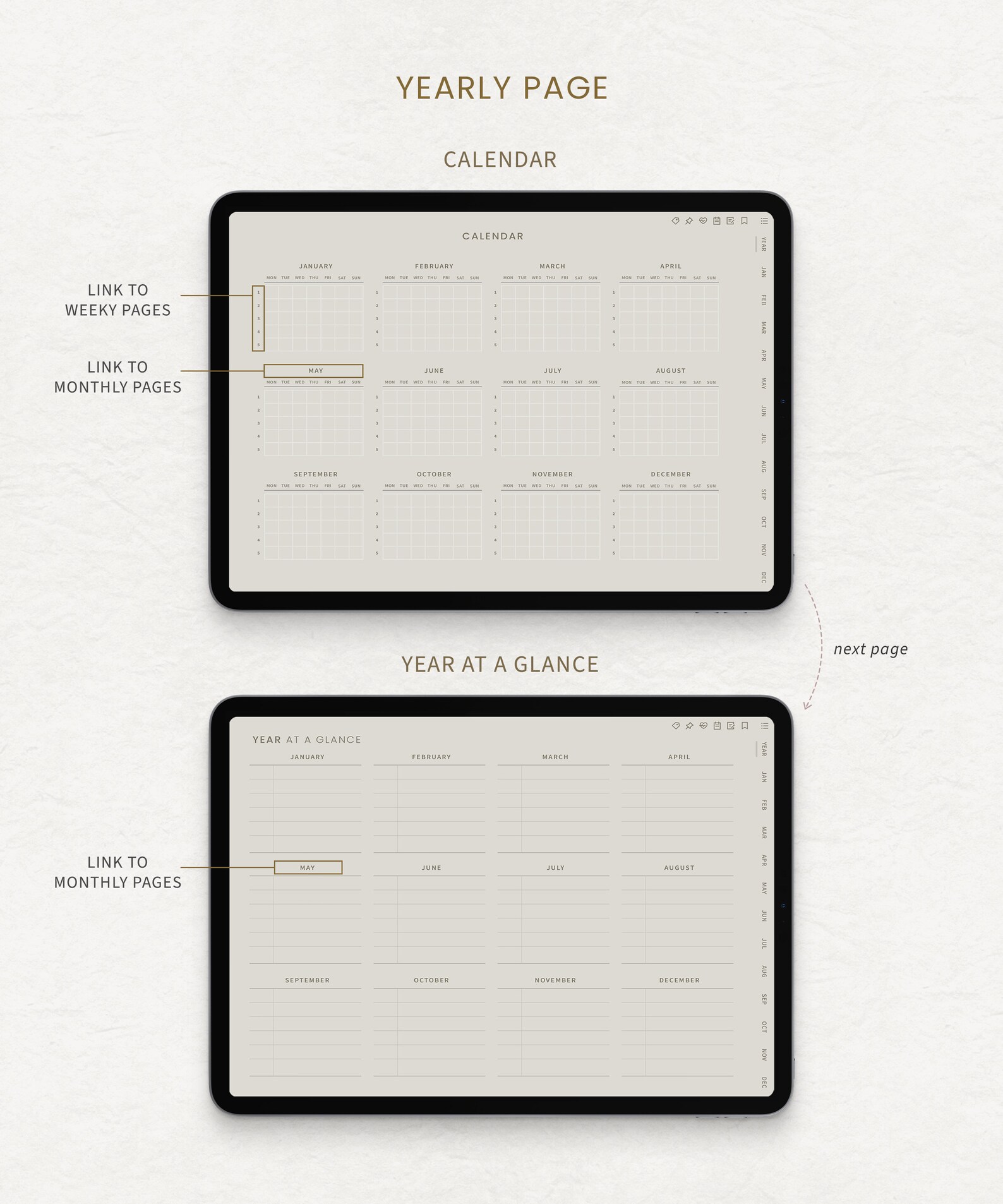 Undated Minimalist Digital Planner Goodnotes Planner Ipad - Etsy