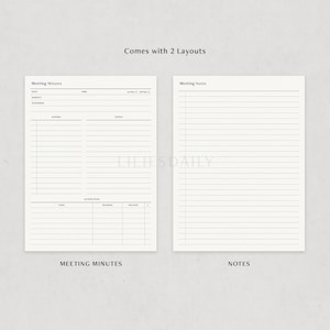 Meeting Notes, Meeting Minutes, Meeting Agenda Digital Planner Template ...
