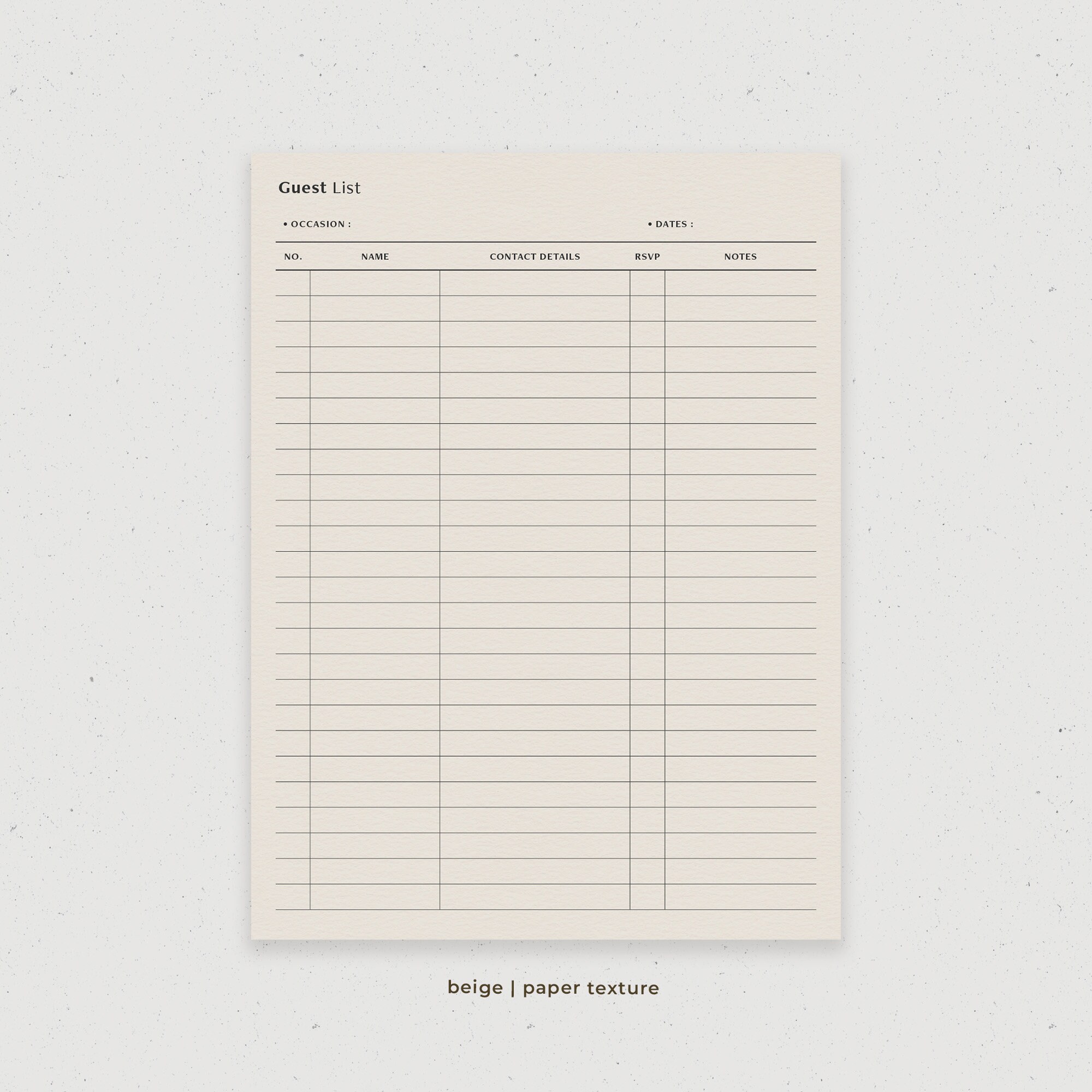 Guest List Tracker Event Attendance Log Party Digital - Etsy