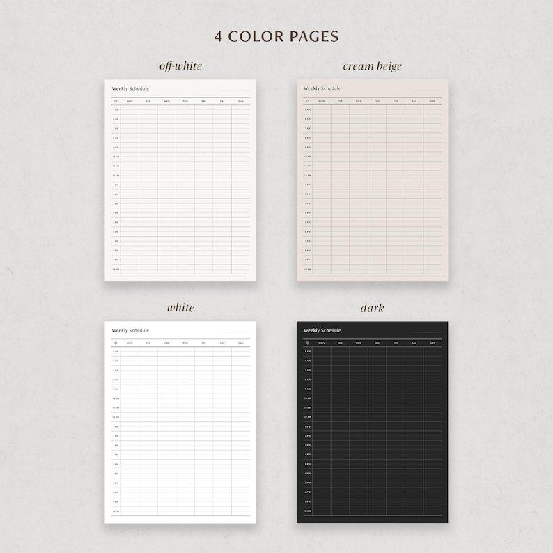 Half Hour Weekly Schedule, Goodnotes Weekly Planner Template, Digital ...