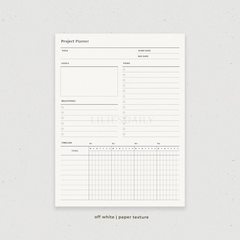 Digital Project Planner Timeline Tracker Work Goal Setting - Etsy