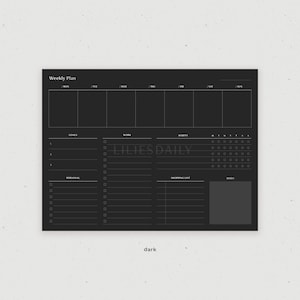 Digital Weekly Planner, Weekly Dashboard Template for Goodnotes ...