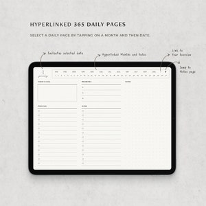 Daily to Do List, Checklist, Hyperlinked Task List Digital Planner for ...