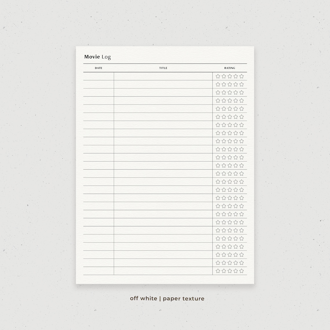 Movie Log and Movie Tracker Digital Planner Template for | Etsy