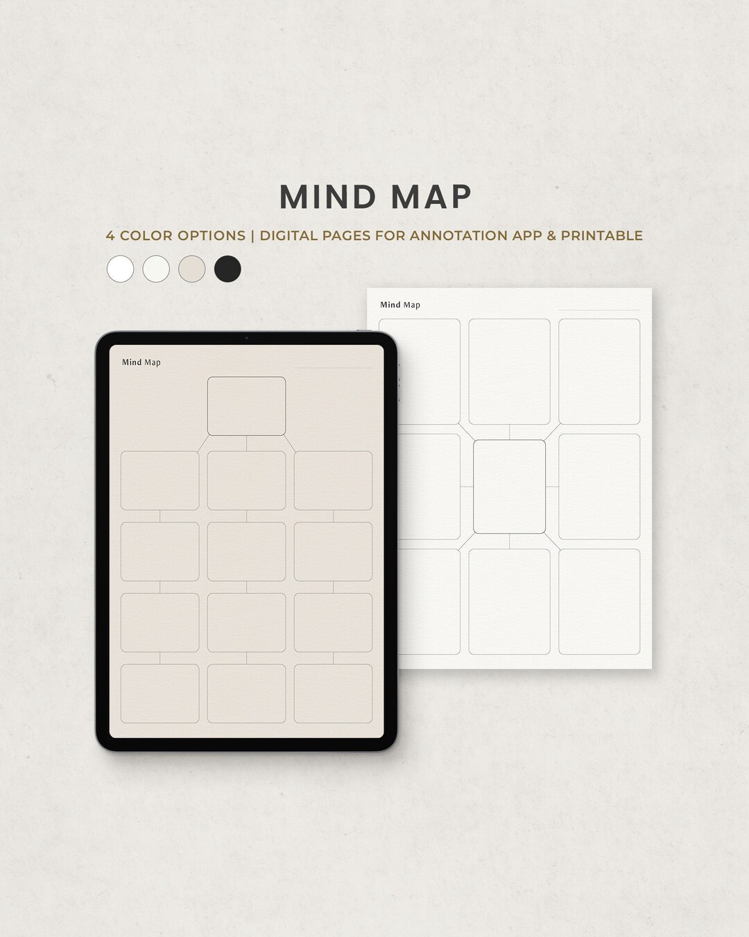 Mind Map Template, Goal Setting Digital Planner for Goodnotes IPAD ...