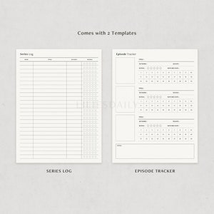 TV Series Log and Episode Tracker Digital Planner Template for ...