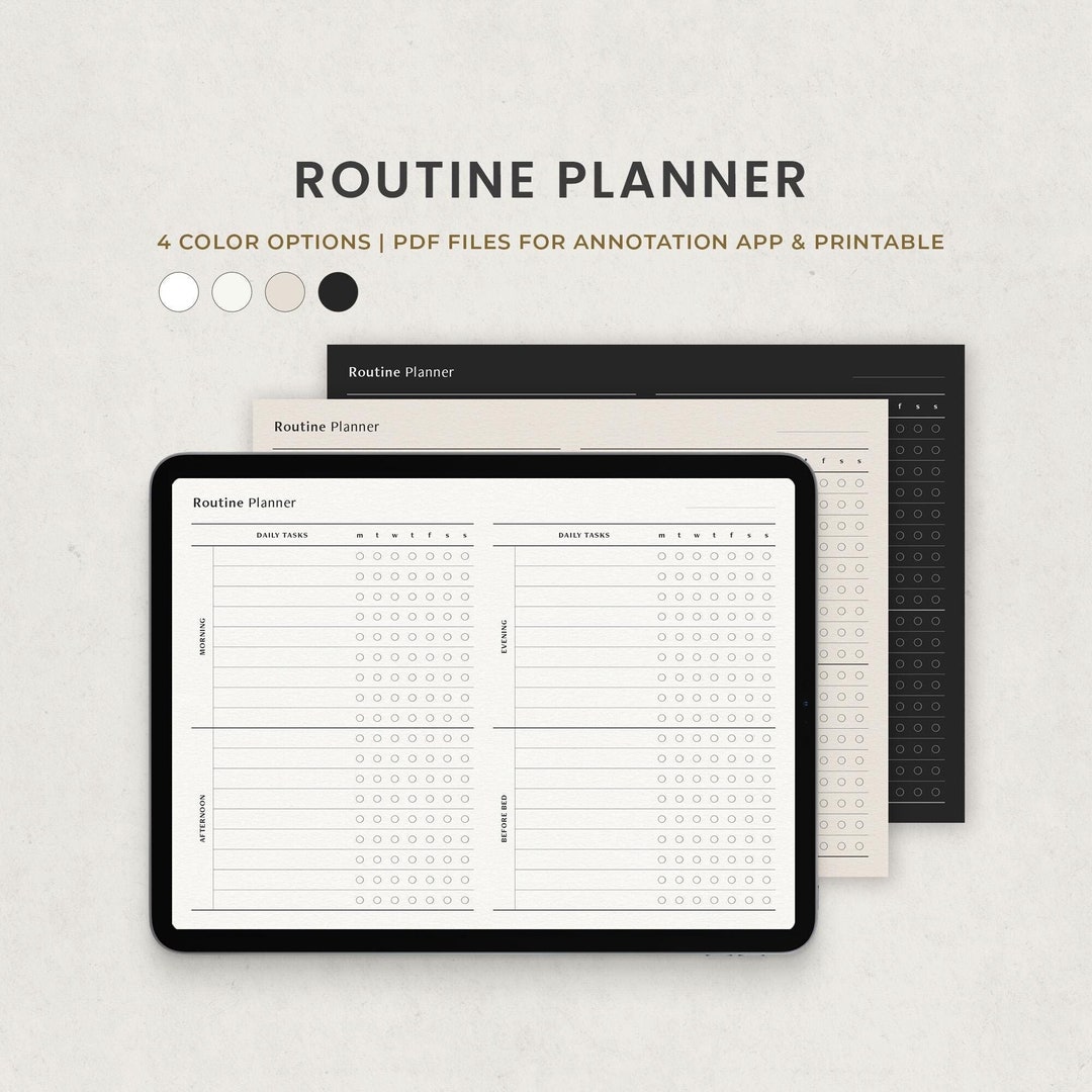 Digital Daily Routine Planner, Goodnotes Habit Tracker, Skincare ...