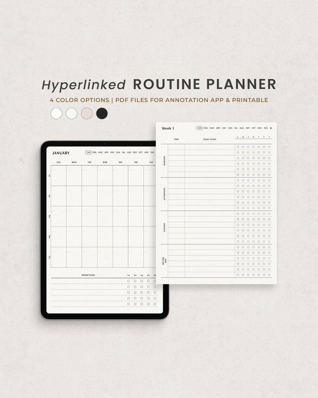 Daily Weekly Routine Planner, Morning Afternoon Night Habit Tracker ...