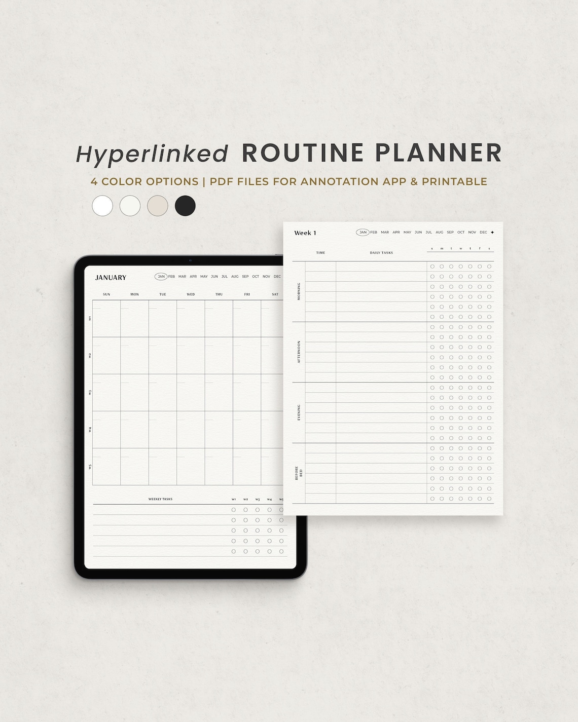 Daily Weekly Routine Planner Morning Afternoon Night Habit - Etsy