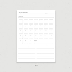 31 Day Challenge, Monthly Habit Tracker, Daily Goal Tracker Digital ...