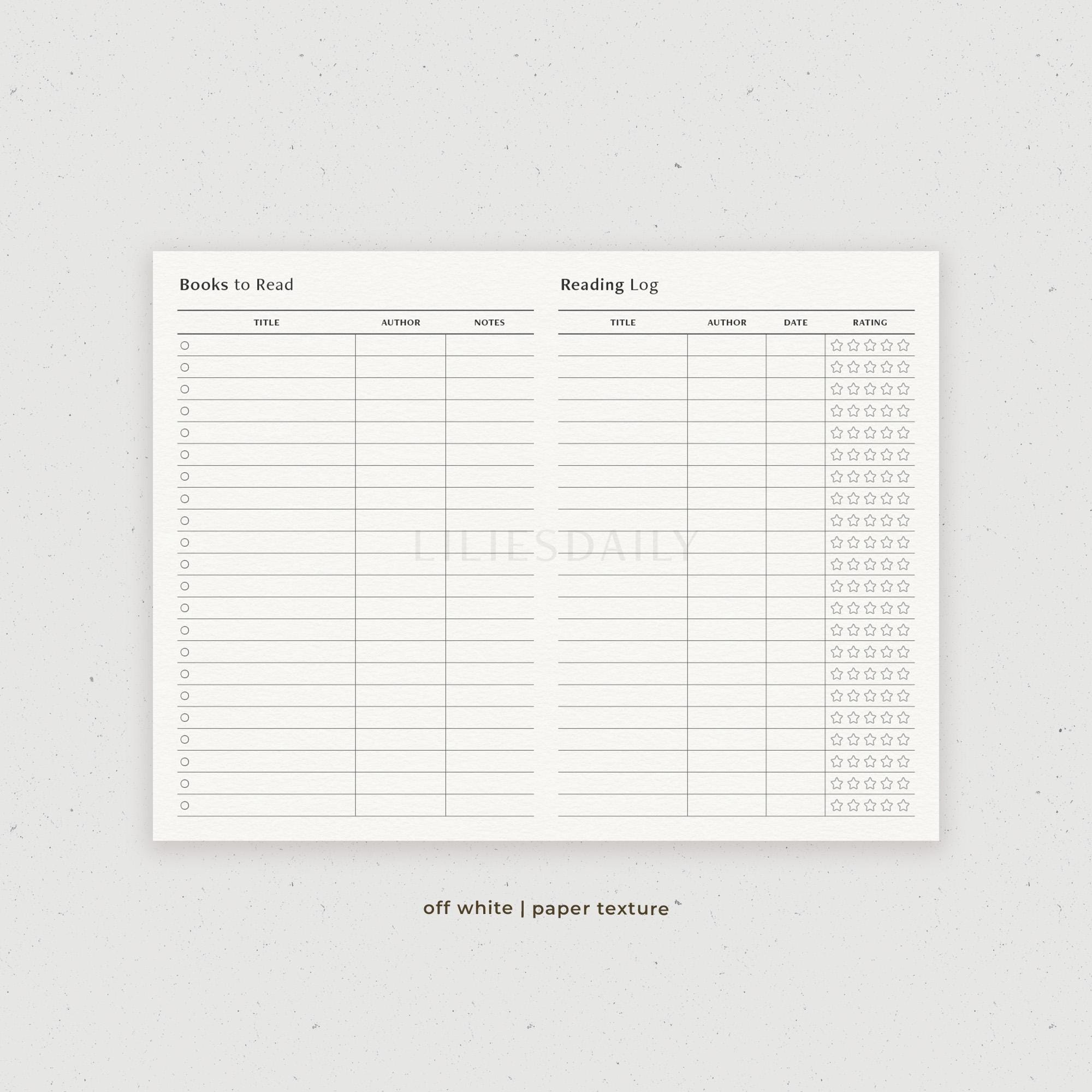 Books to Read & Reading Log Template, Goodnotes Book Tracker Digital ...