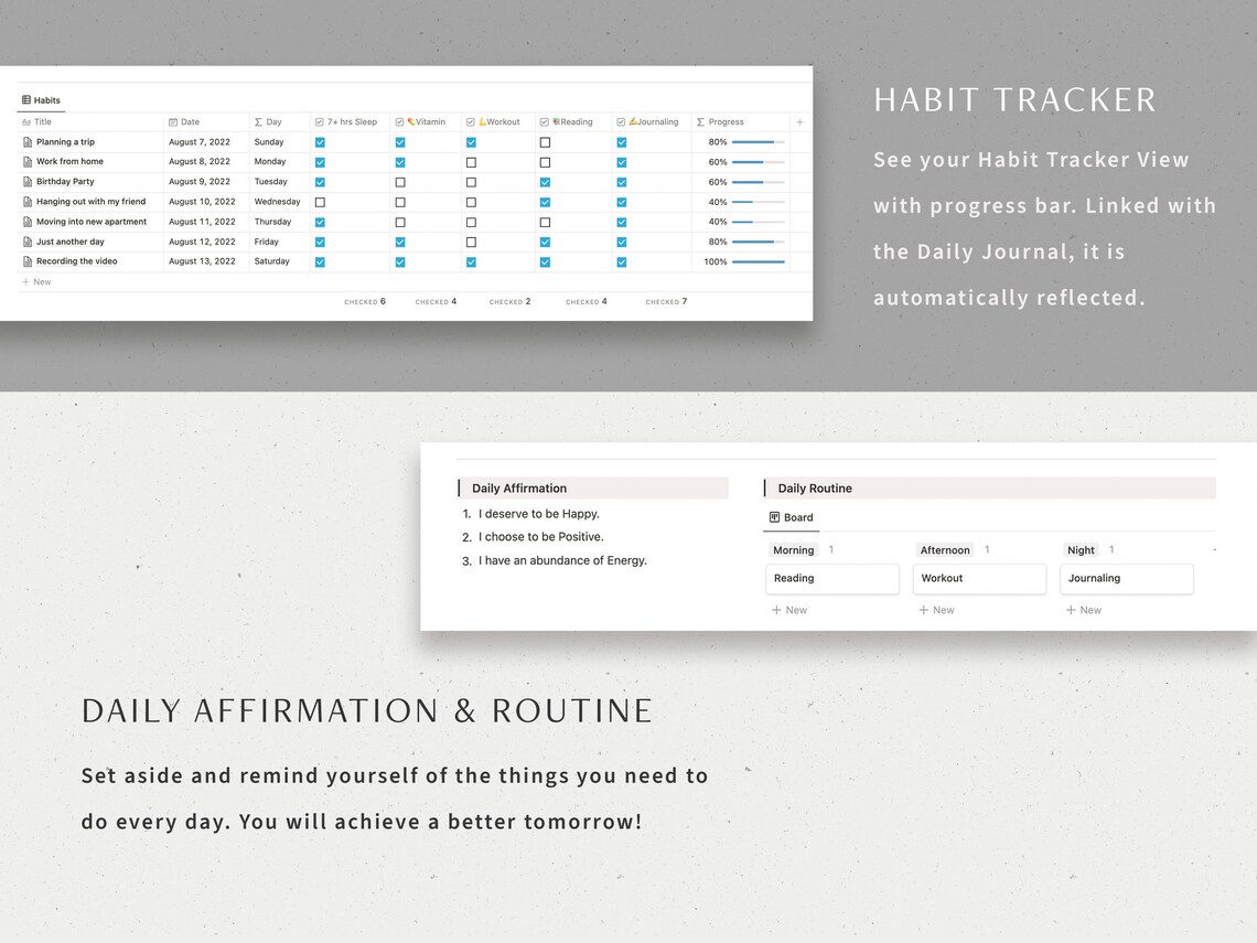 Notion Journal Template Daily Diary Notion Planner With - Etsy