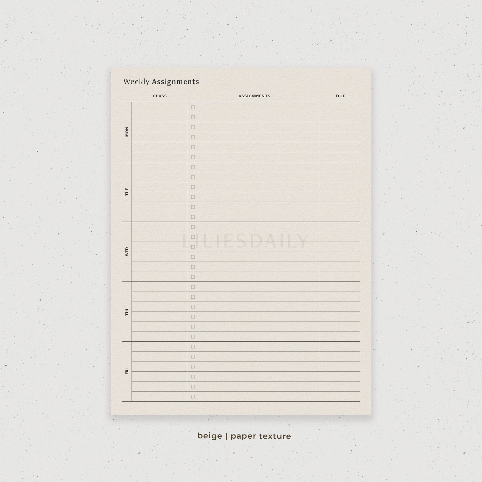 Weekly Assignments, Homework Tracker, Assignment Planner Digital ...