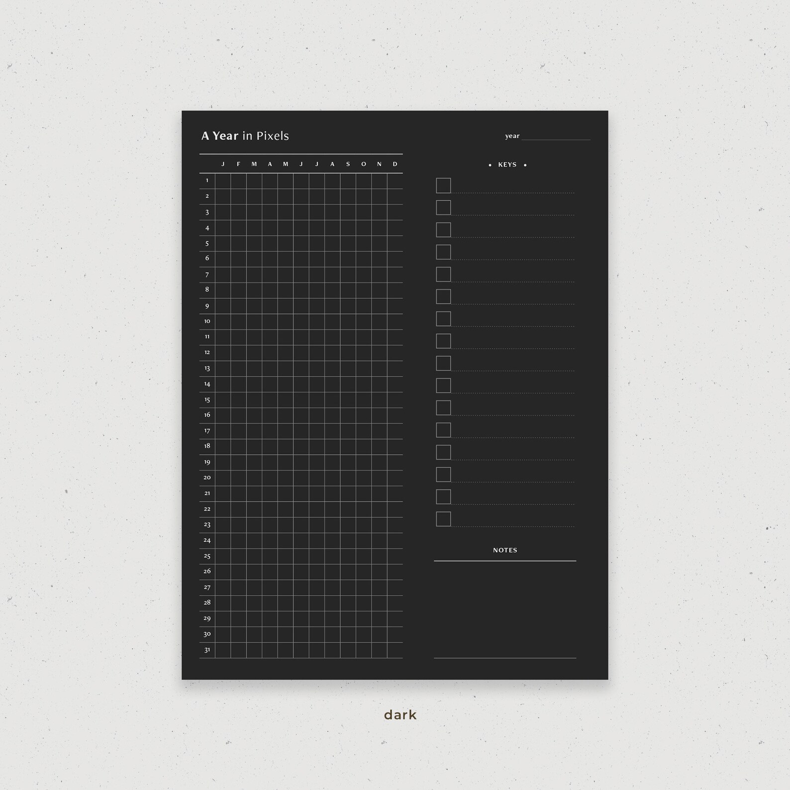 A Year in Pixels, Mood Tracker, Daily Mood Cart Digital Planner ...