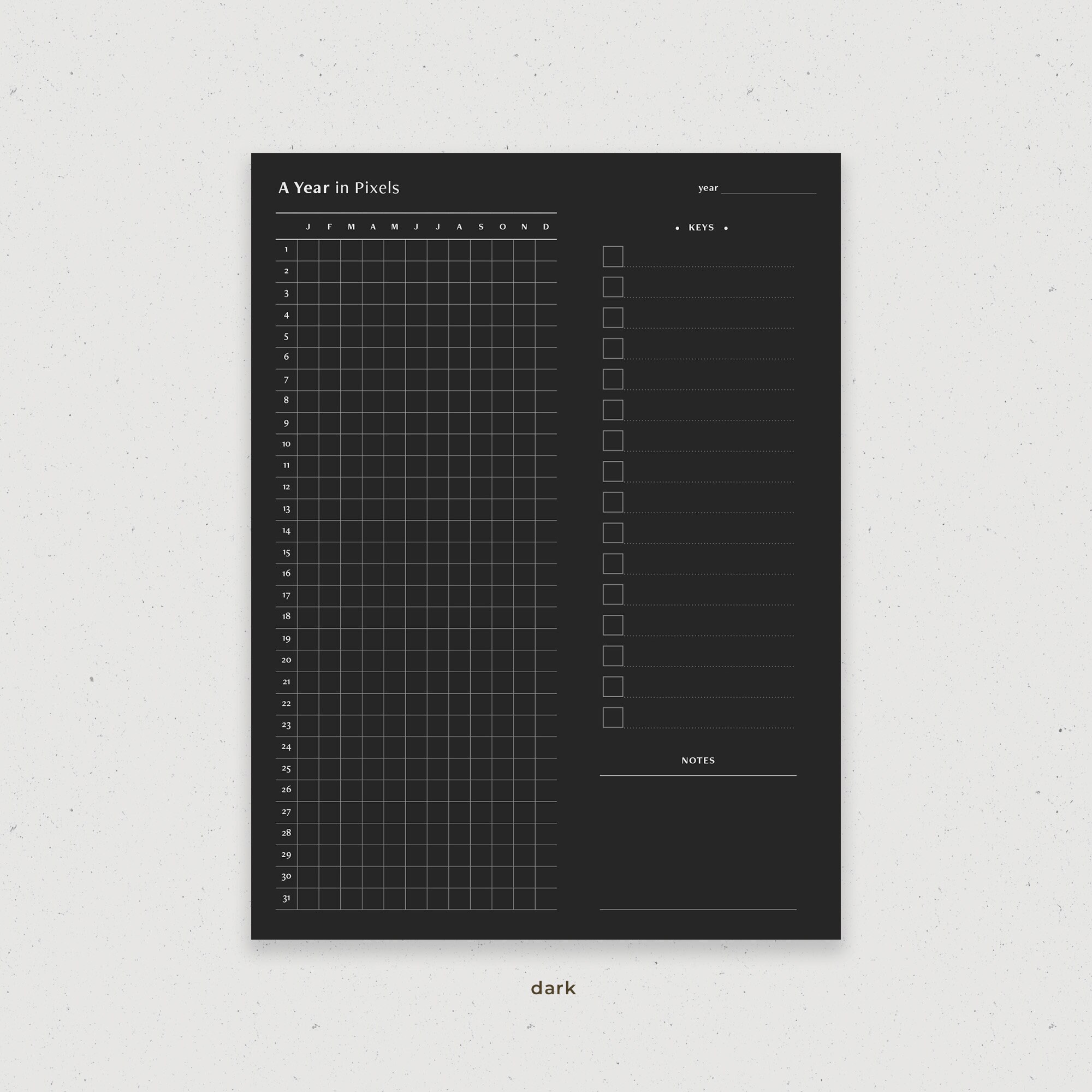 A Year in Pixels Mood Tracker Daily Mood Cart Digital - Etsy