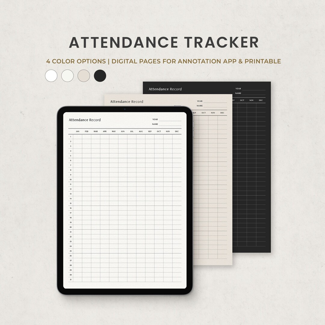 Attendance Tracker, Monthly Homeschool Planner, Absence Log Digital ...
