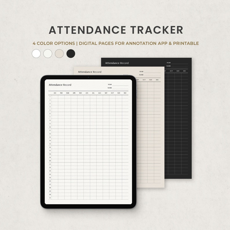 Attendance Tracker Monthly Homeschool Planner Absence Log - Etsy