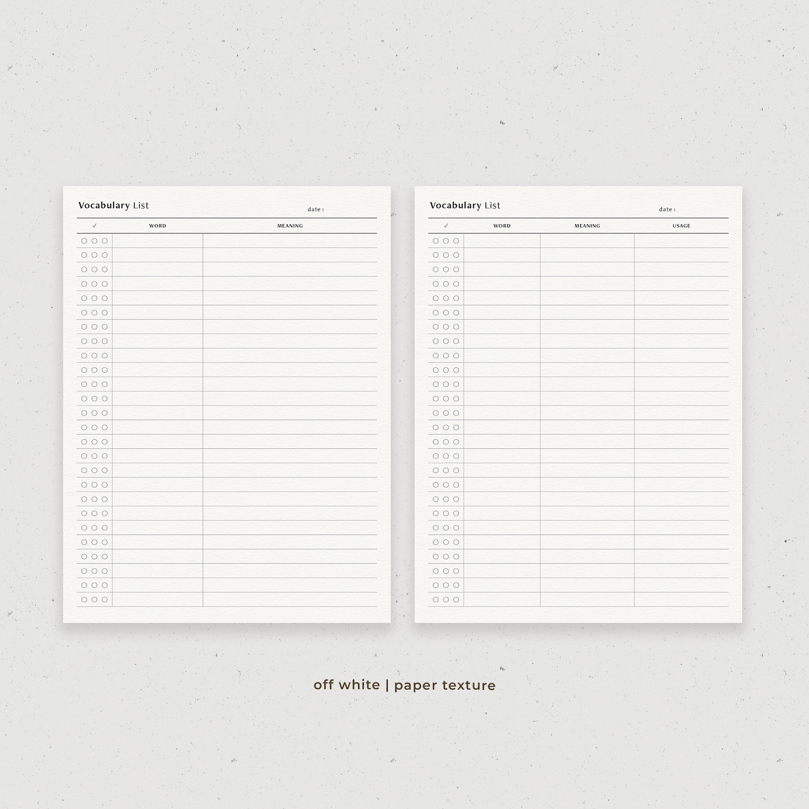 Vocabulary Note, Word Notes, Language Learning Study Note Digital ...