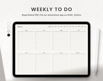 Weekly Overview Digital Planner Template for Goodnotes - Etsy