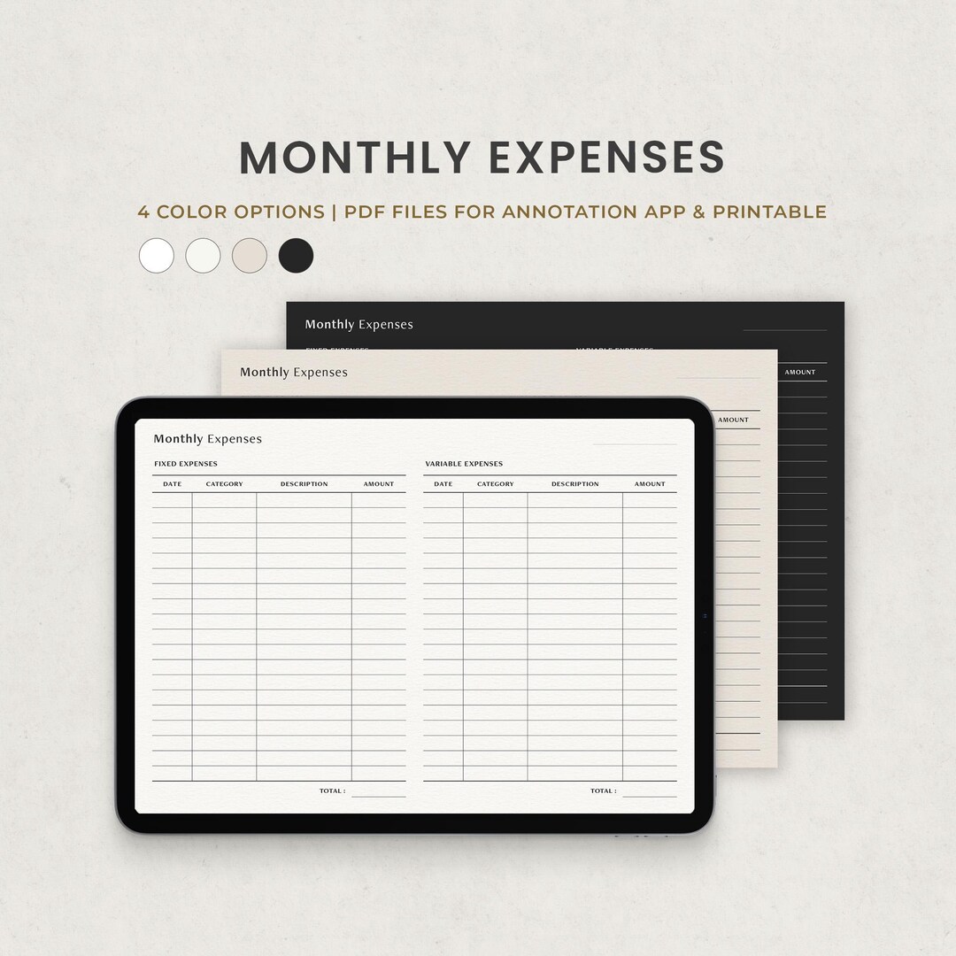 Monthly Expenses, Daily Expense Tracker, Landscape Digital Bill Payment ...