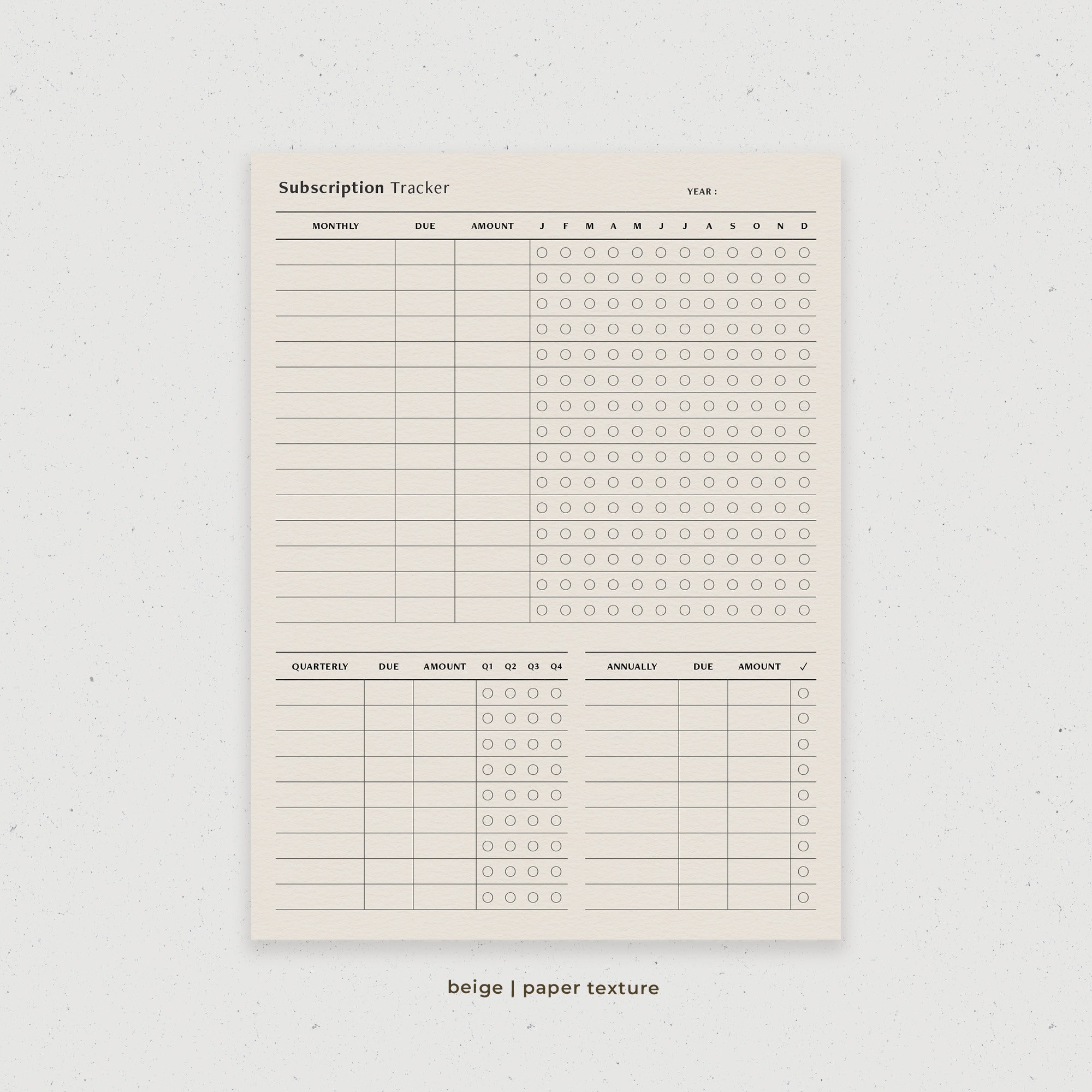 Subscription Tracker Membership Bill Log Digital Planner | Etsy