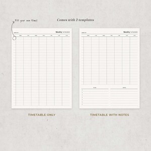 Weekly Schedule Template, Weekly Hourly Timetable Digital Planner for ...