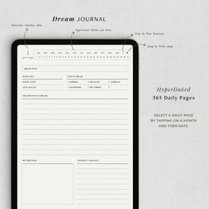 Dream Journal, Digital Dream Tracker, Daily Sleep Quality Log for ...
