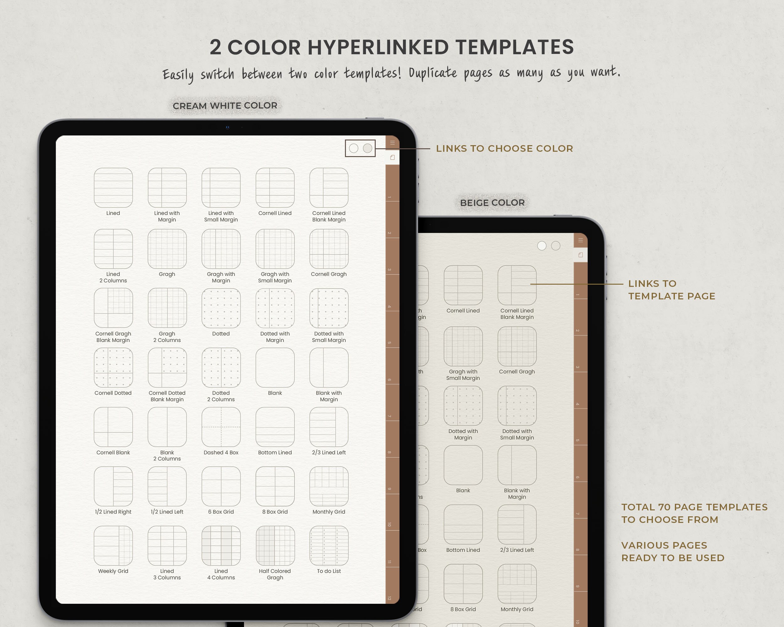 Minimalist Digital Notebook With Tabs for Ipad Goodnotes | Etsy