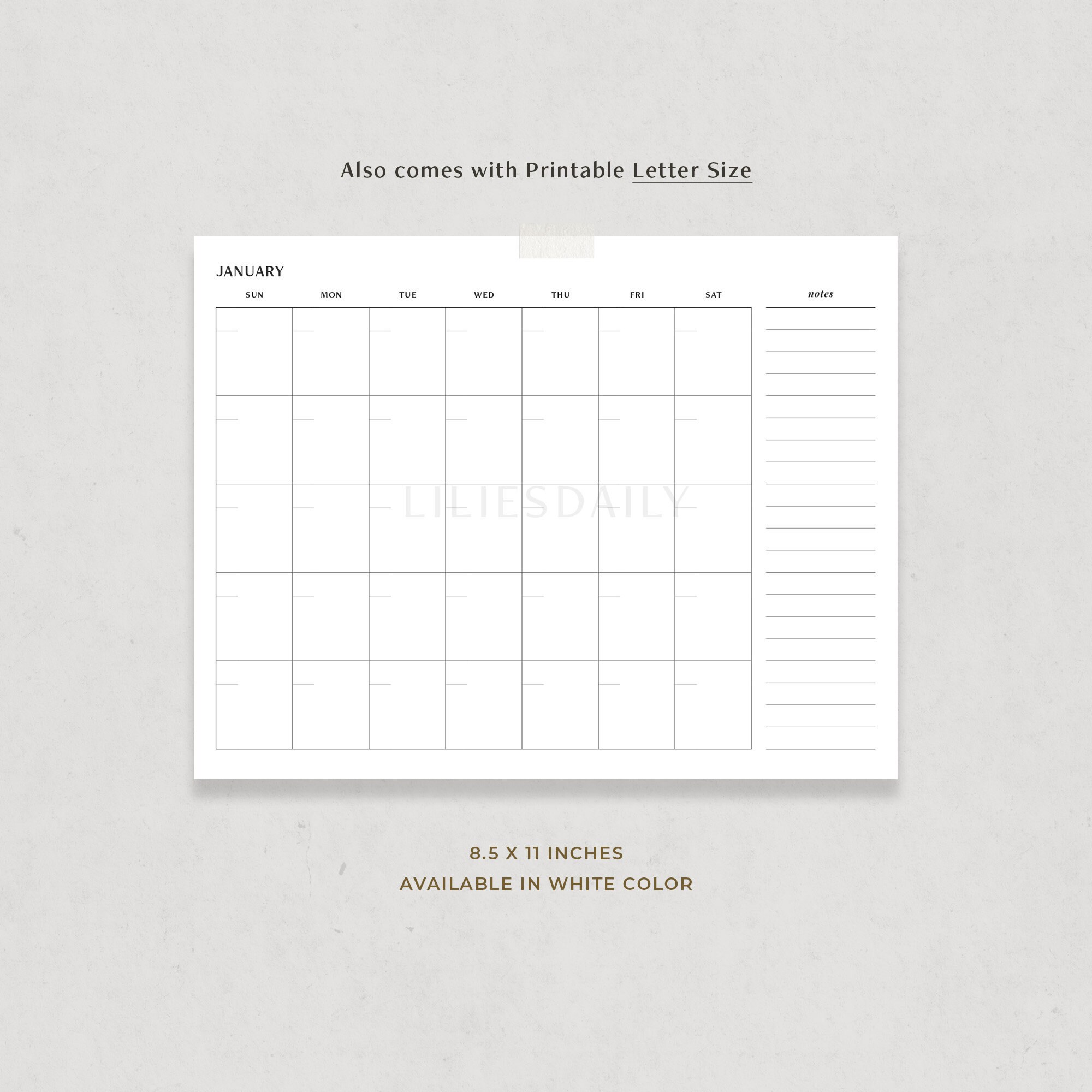 Monthly Planner Printable Digital Monthly Calendar for - Etsy