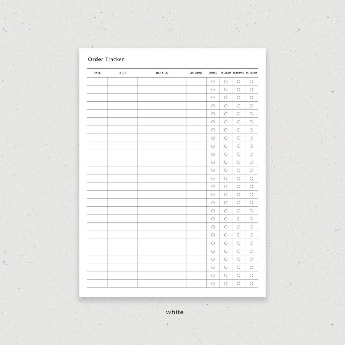 Online Order Tracker Shopping List Purchase Log Digital - Etsy
