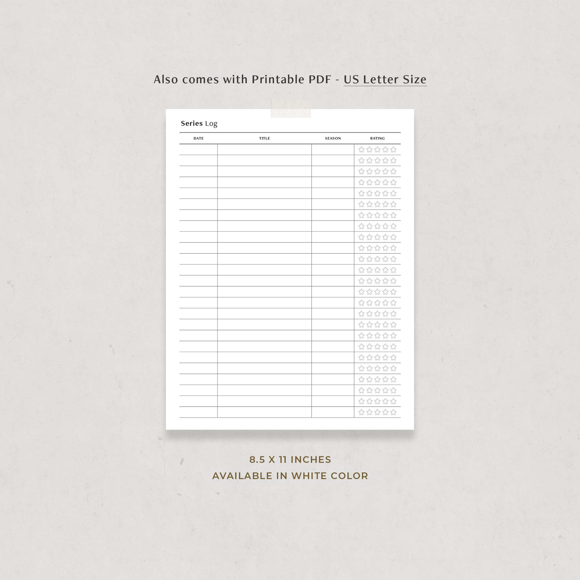 TV Series Log and Episode Tracker Digital Planner Template for - Etsy