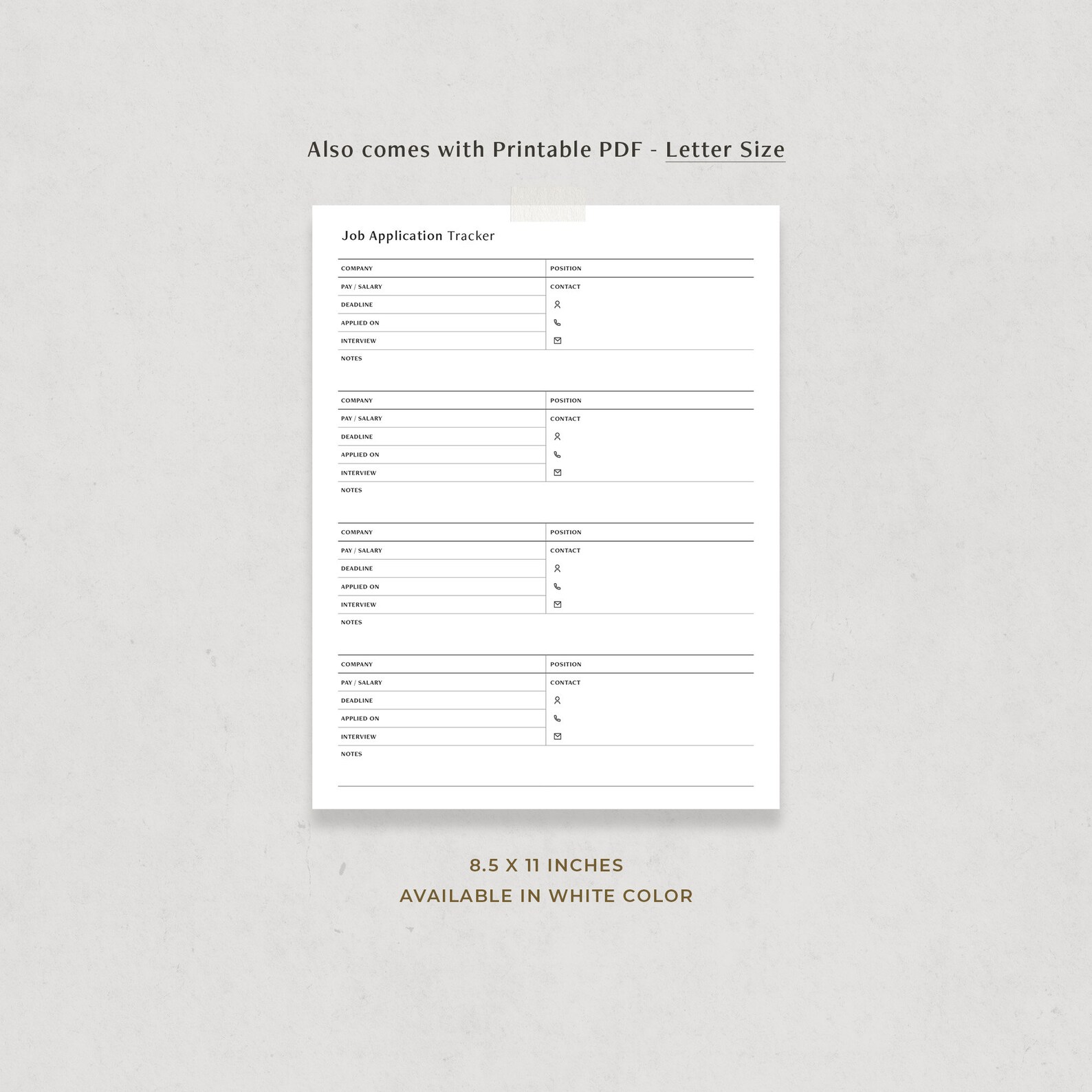 Job Application Tracker, Job Search Planner, Career Organization ...