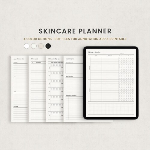 Skincare Planner Skincare Routine Beauty Planner Digital - Etsy