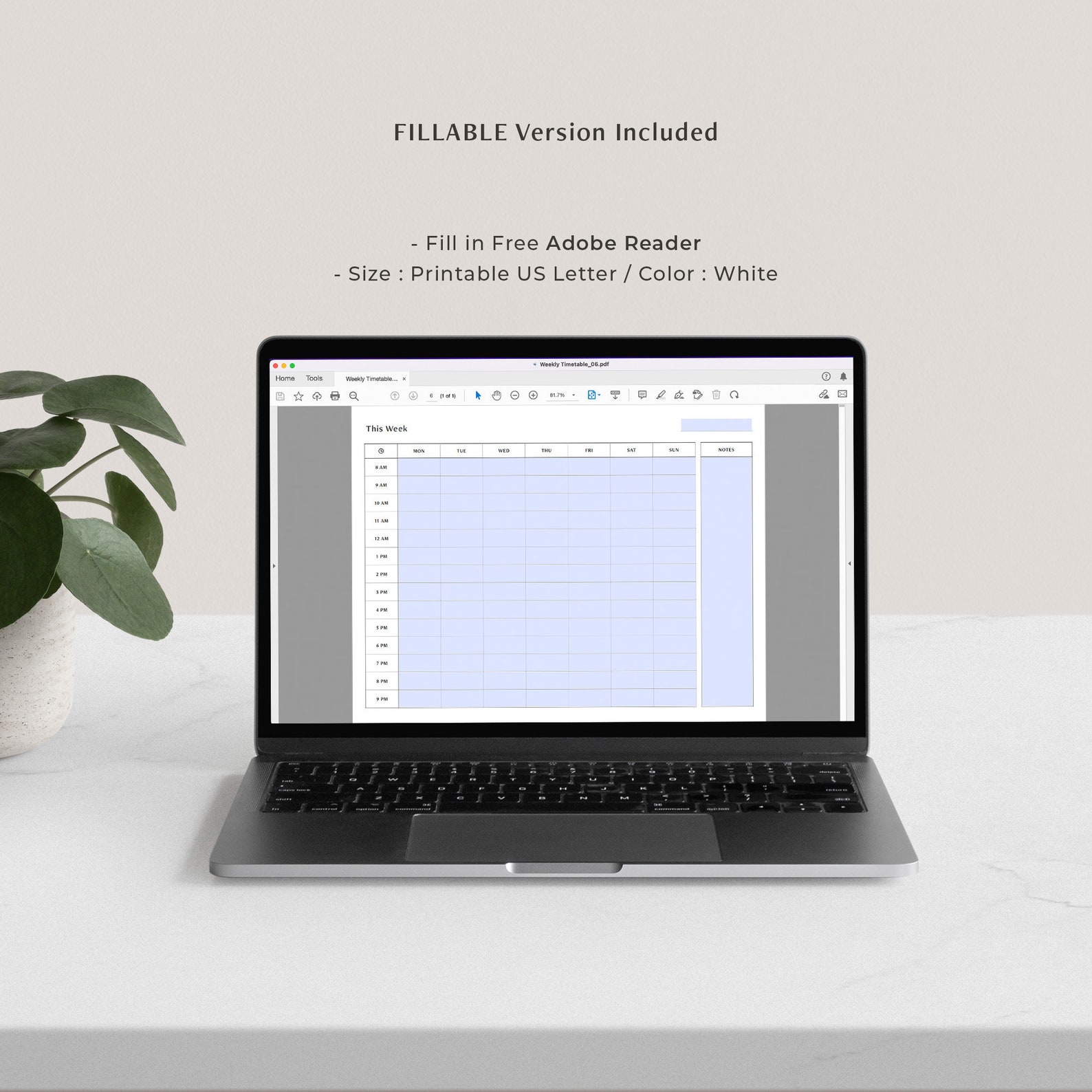 Editable Weekly Timetable Digital Template for Goodnotes on - Etsy