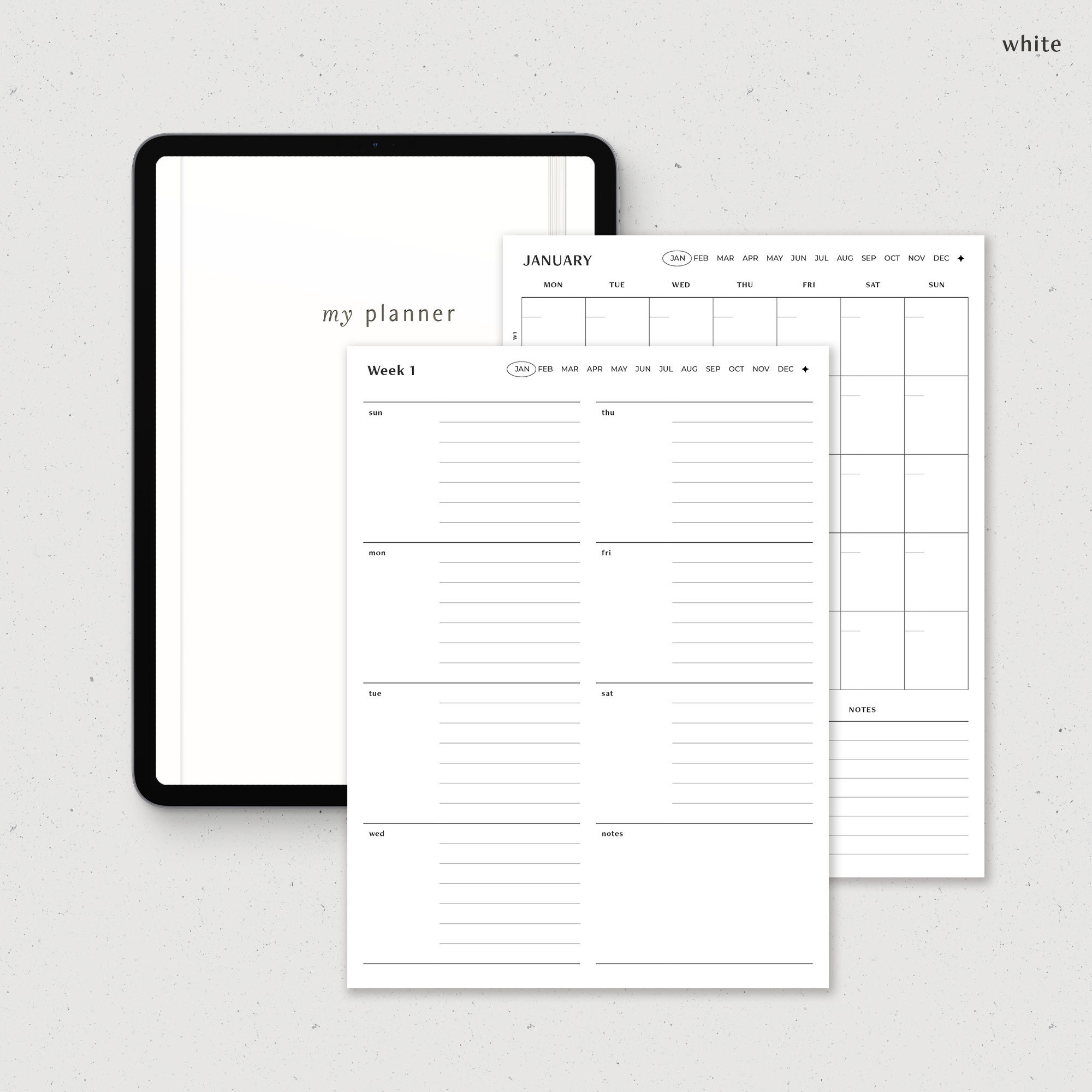 Undated Weekly Digital Planner, Goodnotes Planner, iPad Journal ...