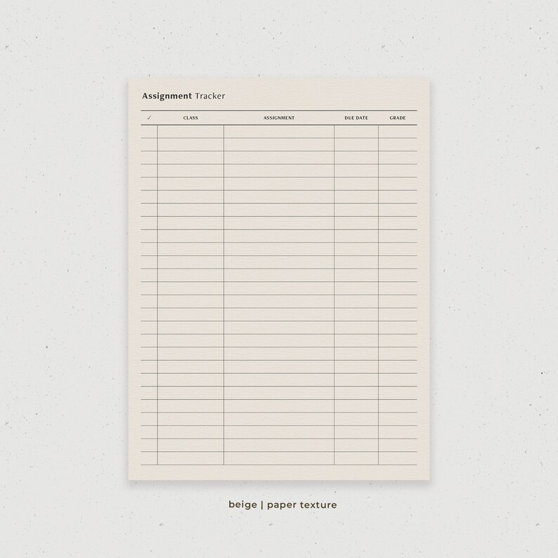 Assignment Tracker Homework Planner Digital Planner Template - Etsy