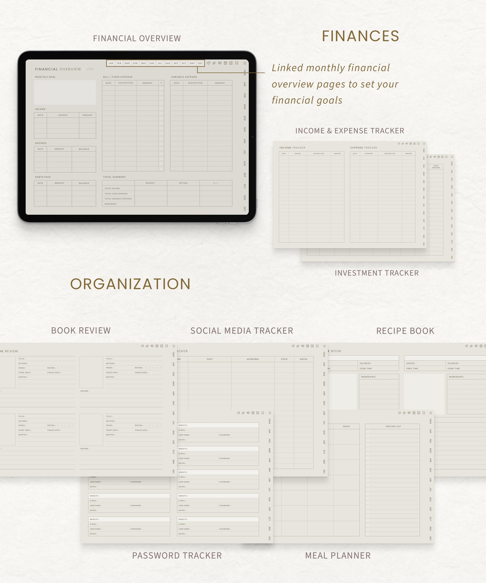 Undated Minimalist Digital Planner Goodnotes Planner Ipad - Etsy