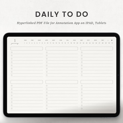 Daily to Do Checklist Task List Digital Planner for Ipad - Etsy