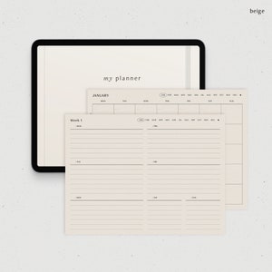 Weekly Planner Digital Goodnotes iPad Notability, Undated Minimal Lined ...