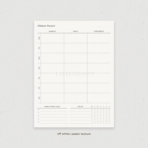 Fitness Planner Template, Digital Weekly Workout Health Meal Planner ...