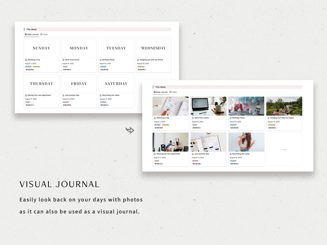 Notion Journal Template Daily Diary Notion Planner With - Etsy