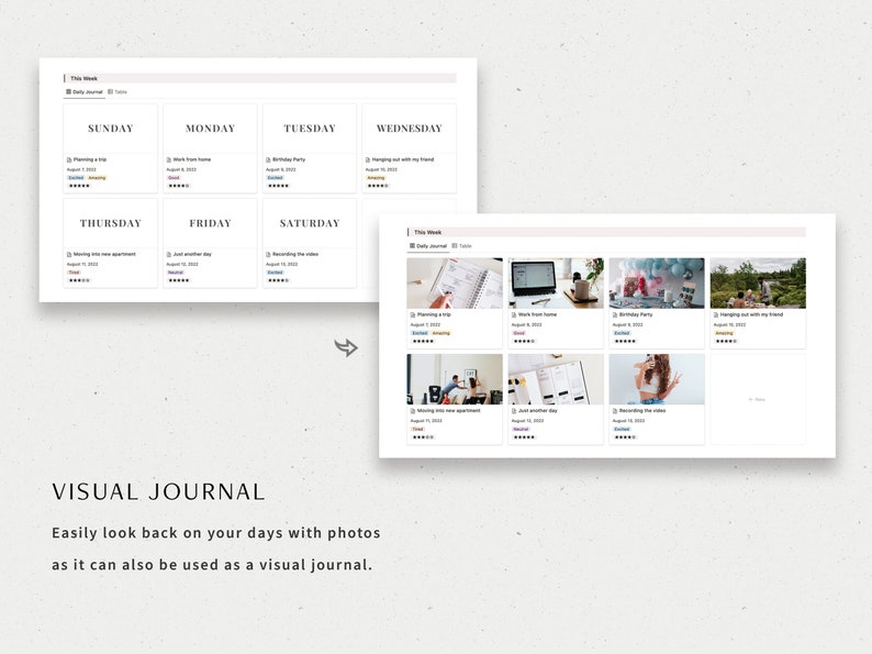 Notion Journal Template Daily Diary Notion Planner With - Etsy Notion Journal Template Daily Diary Notion Planner With - Etsy