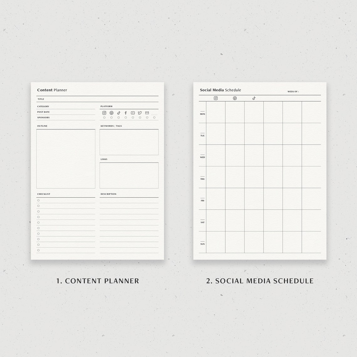 Social Media Content Planner Blog Post Marketing Digital - Etsy