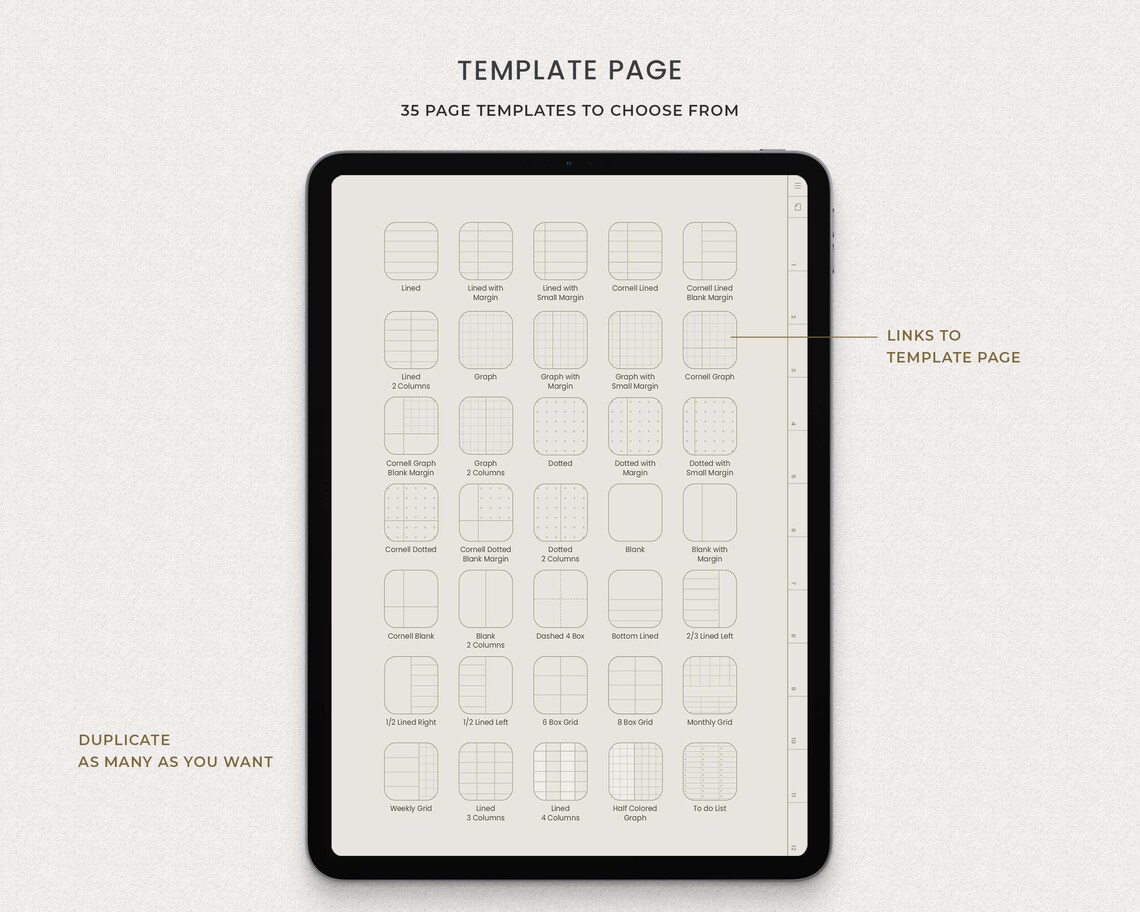 Boho Digital Notebook for Goodnotes With Tabs Kraft Minimal - Etsy