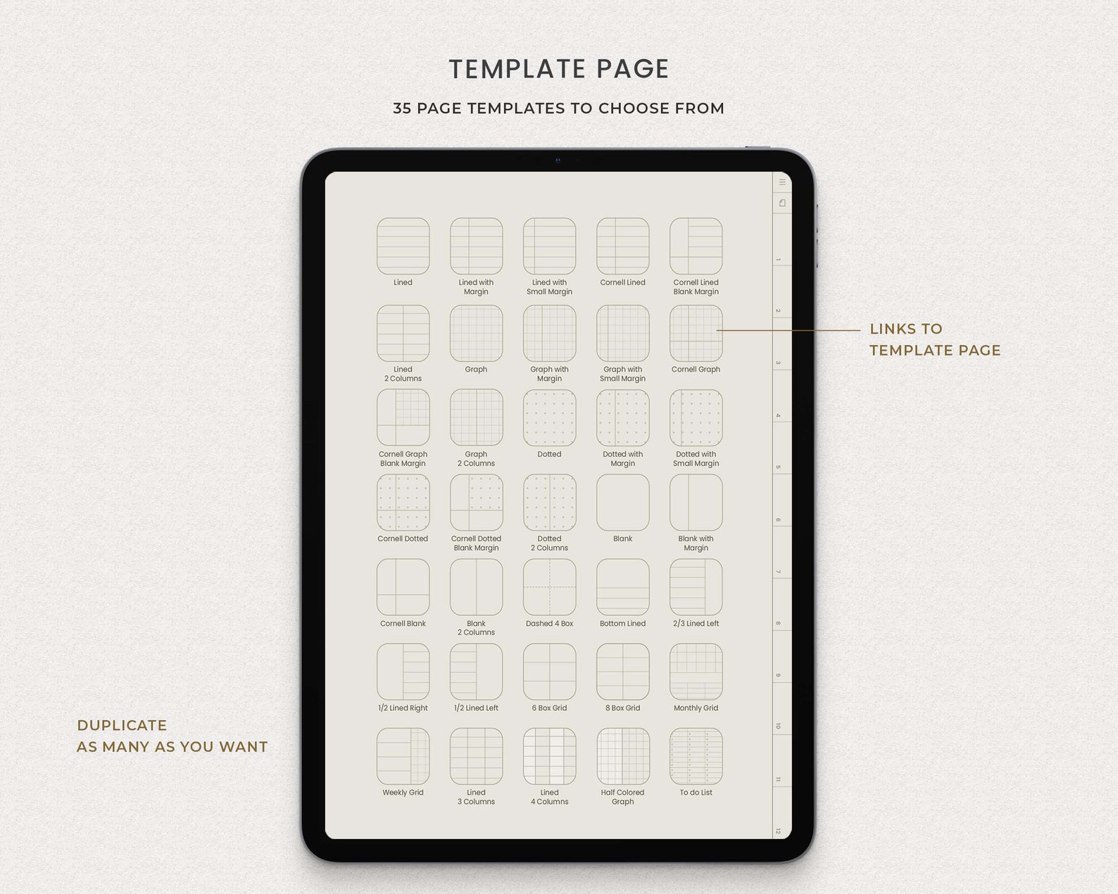 Boho Digital Notebook for Goodnotes With Tabs Kraft Minimal - Etsy