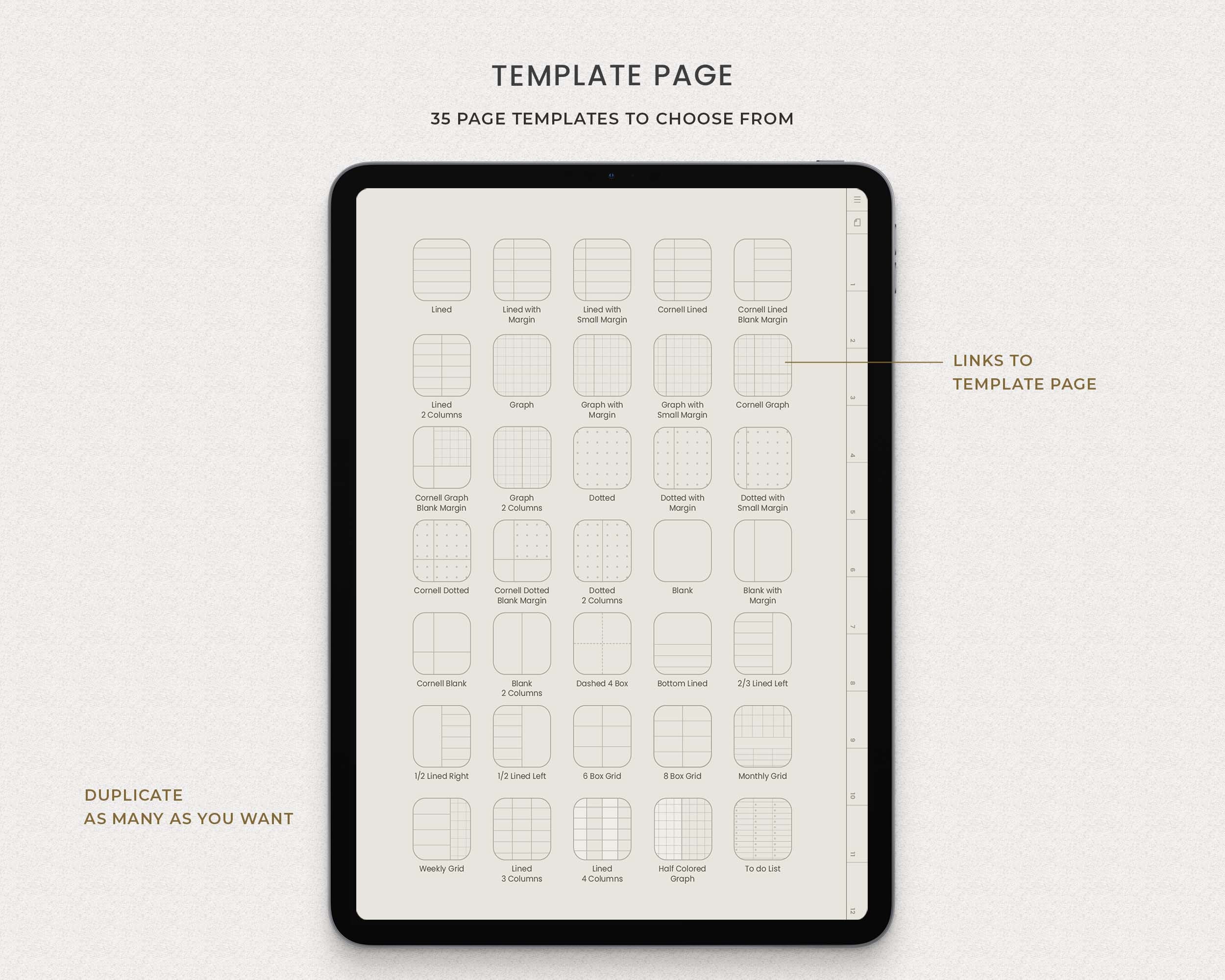 Boho Digital Notebook for Goodnotes With Tabs Kraft Minimal - Etsy
