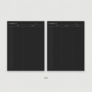 Vocabulary Note, Word Notes, Language Learning Study Note Digital ...