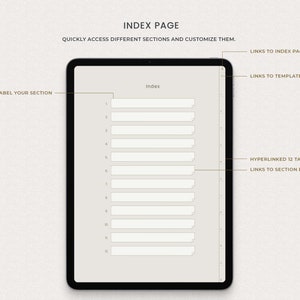 Boho Digital Notebook for Goodnotes With Tabs, Kraft Minimal Note ...